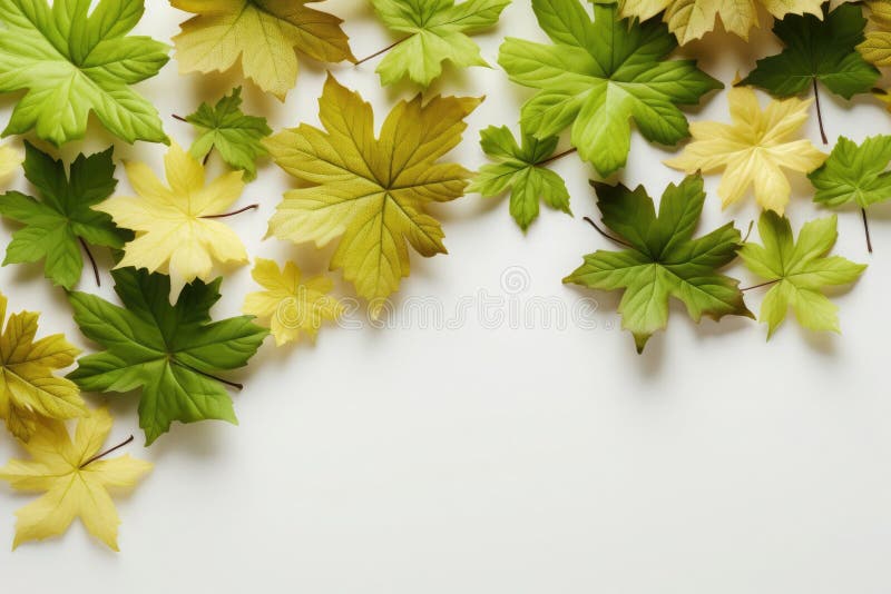 Beautiful Gradient of Maple Leaves Transitioning from Summer To Autumn ...