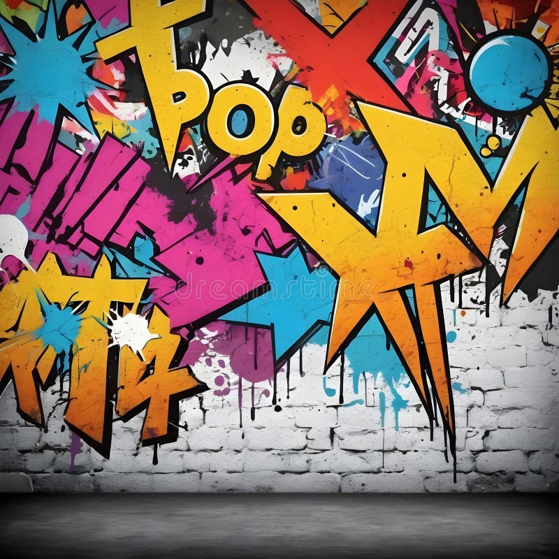 Graffiti Wall Abstract Background: Concept for a Backdrop for Artistic ...