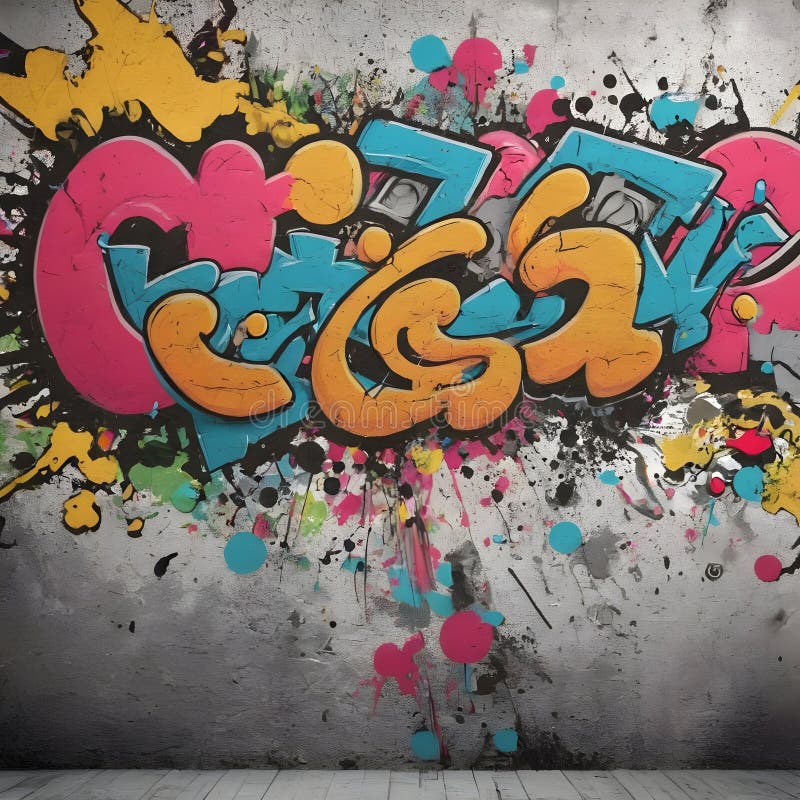 Graffiti Wall Abstract Background: Concept for a Backdrop for Artistic ...
