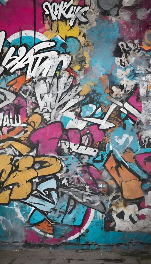 Graffiti Wall Abstract Background: Concept for a Backdrop for Artistic ...