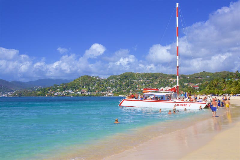 Grand Anse Beach in Grenada, Caribbean Stock Image - Image of sunny ...