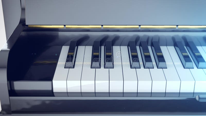 Beautiful Grand Piano Keys with Mirror Reflections Stock Illustration ...
