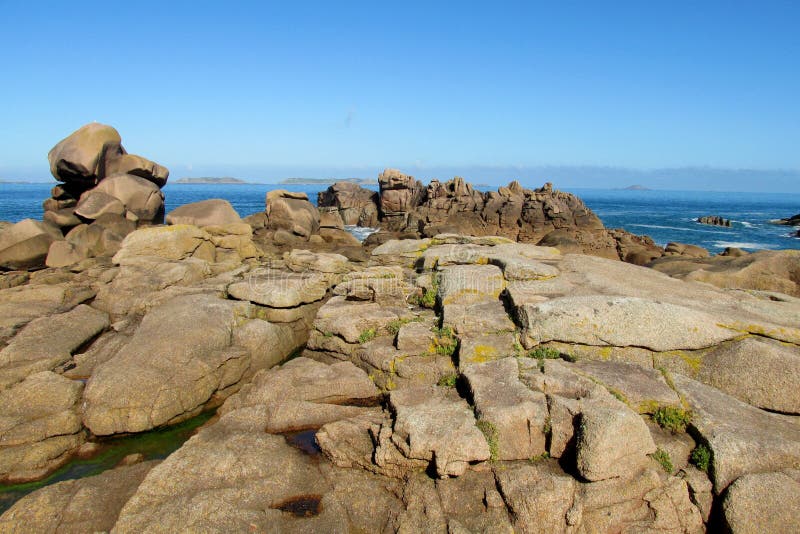 Beautiful Granite Rocks at the Sea Coast Stock Image - Image of geology ...