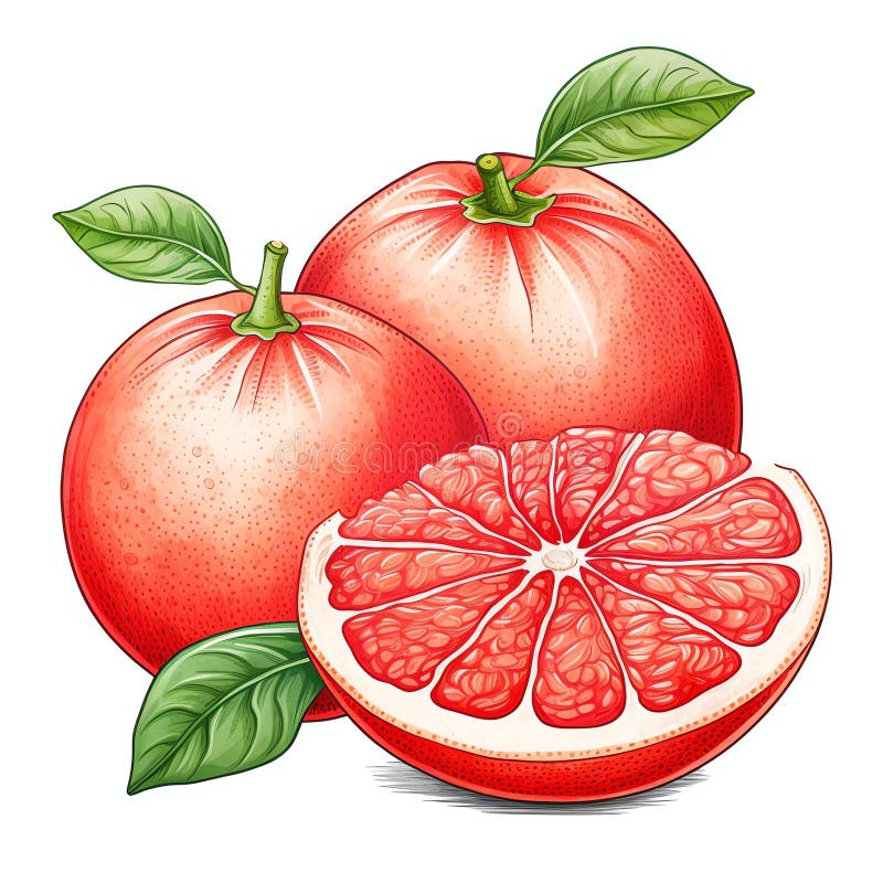 Beautiful Grapefruit Watercolor Clipart Illustration Stock Illustration - Illustration of fruits ...