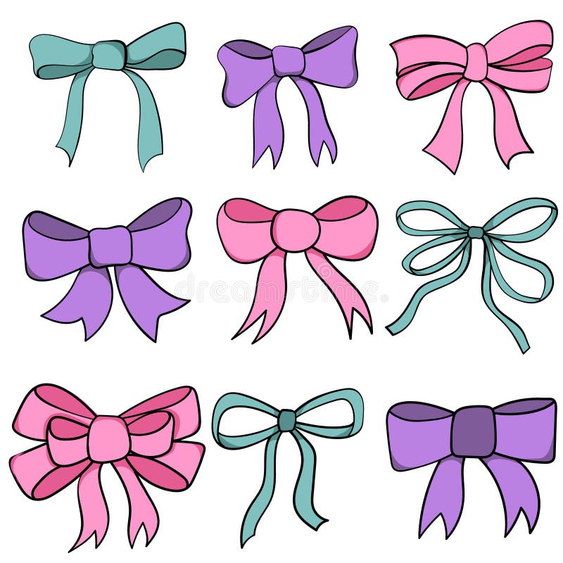 Beautiful Graphic Bows Collection Stock Vector - Illustration of ...
