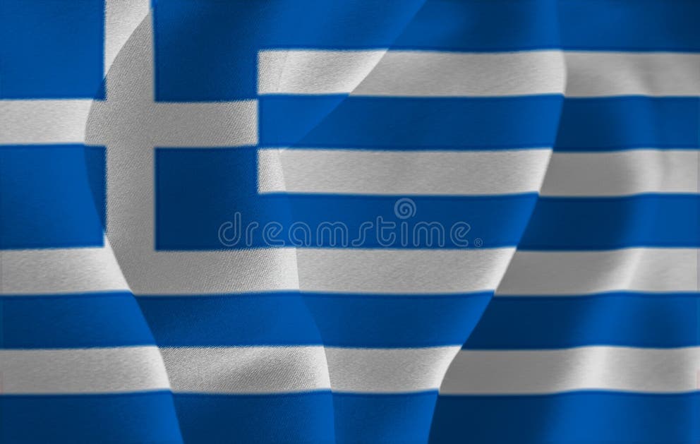 Greece flag design 2 stock illustration. Illustration of fabric - 260064424