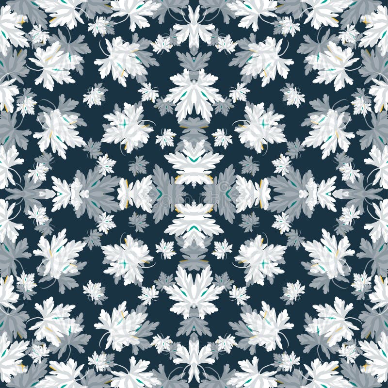 Beautiful Gray Tree Leaves on a Dark Background Vector Illustration ...