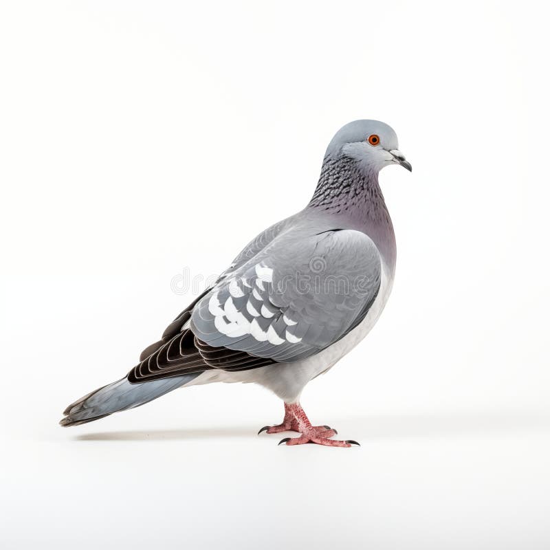Beautiful Gray and White Pigeon with Subtle Feather Patterns and Red ...