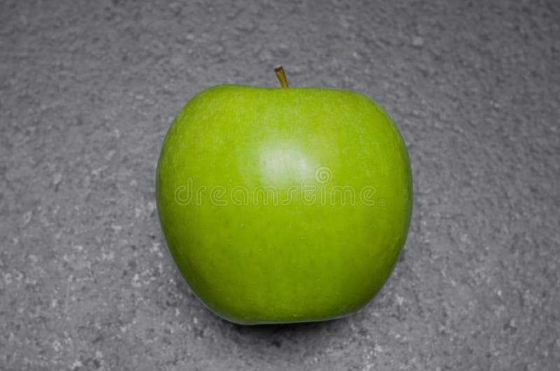 Beautiful Green Apple on Black Stone Granite Stock Image - Image of ...