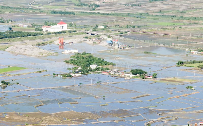 Beautiful Green and Blue Farm Stock Image - Image of green, background ...