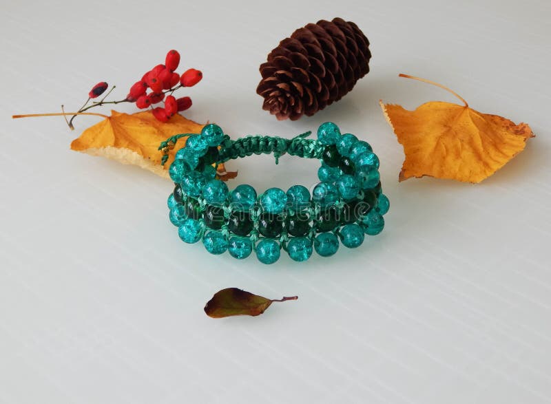 Beautiful Green Bracelet on a White Stock Image - Image of business ...