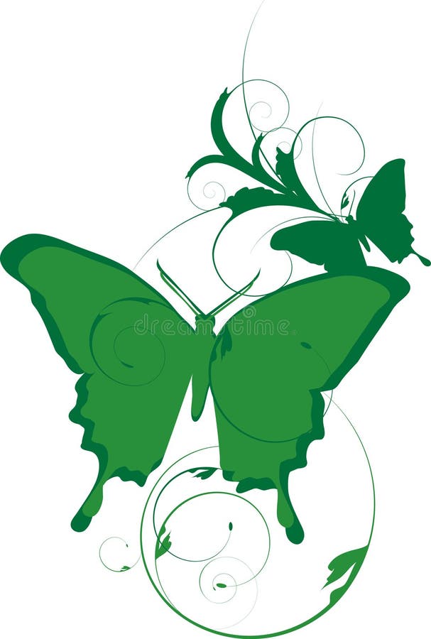 Beautiful green buterfly stock vector. Illustration of feeding - 9023411