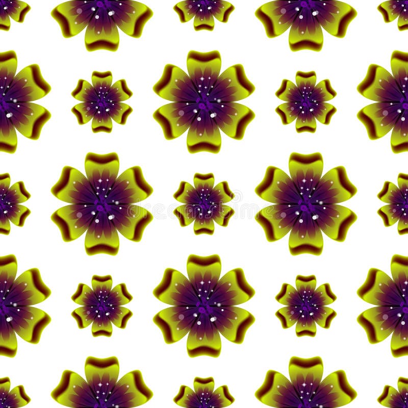 Beautiful Green Flower. Seamless Floral Pattern. Vector Stock ...