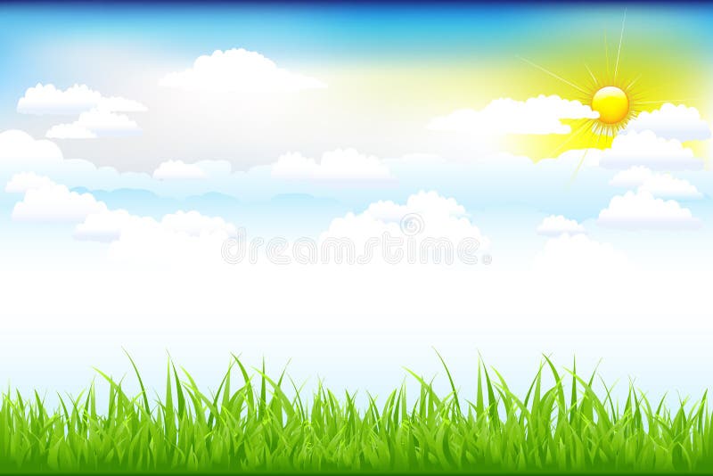 Beautiful Green Landscape. Vector Stock Vector - Illustration of blue ...
