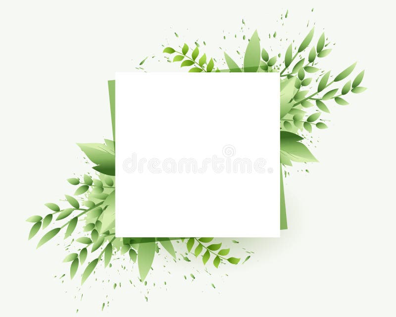 Beautiful Green Leaves Background with Empty Frame Design Stock ...