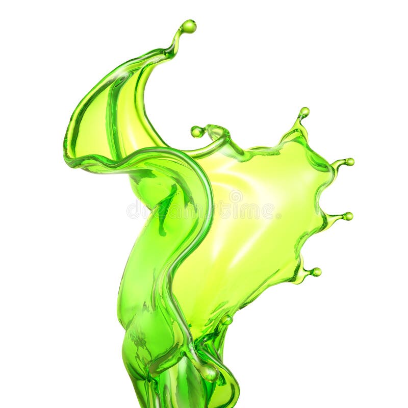 A Beautiful Green Liquid Splash. 3d Illustration, 3d Rendering Stock ...