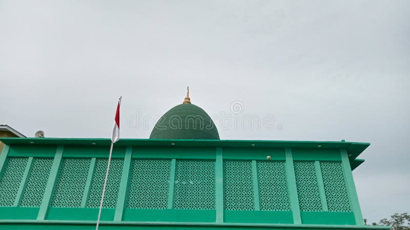 A Beautiful Green Mosque in the Cloudy Weather Editorial Stock Photo ...
