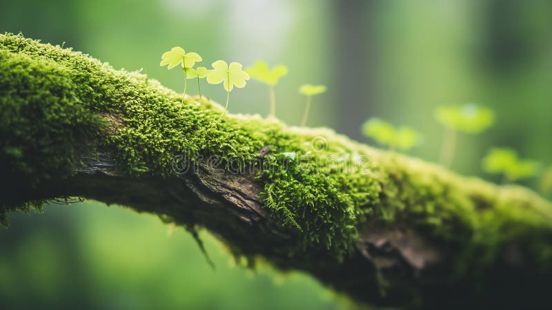 Beautiful Green Moss on the Floor, Moss Closeup, Macro. Beautiful ...