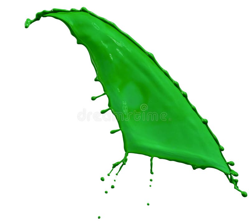 Beautiful Green Paint Splash Isolated on White Background Stock Image ...