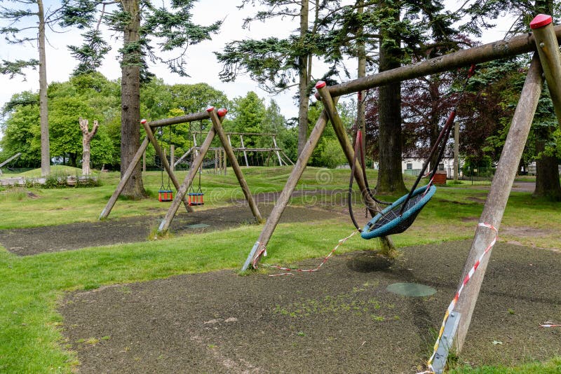 Beautiful Green Park with Different Playground Activities Stock Photo ...
