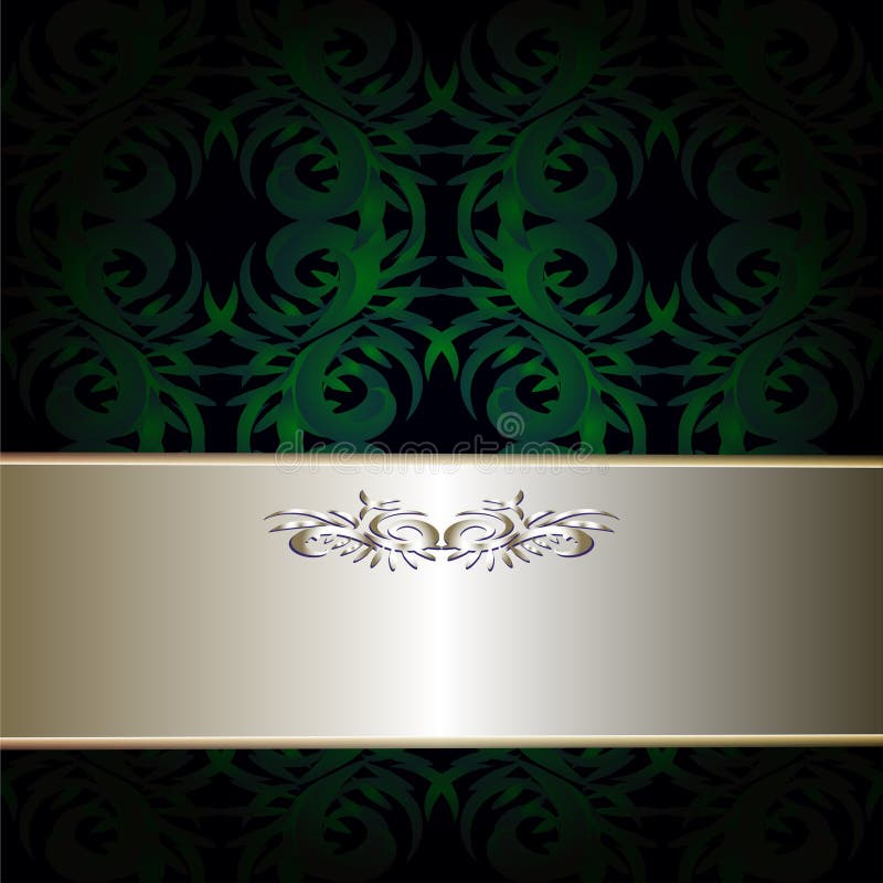 Beautiful Green Pattern with Ornament Stock Vector - Illustration of ...