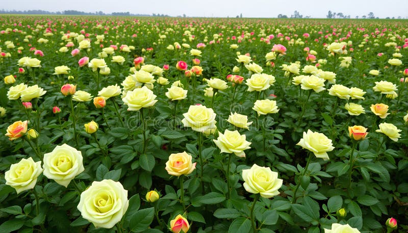 Beautiful Green Rose Field, Full of Green Roses Stock Illustration ...