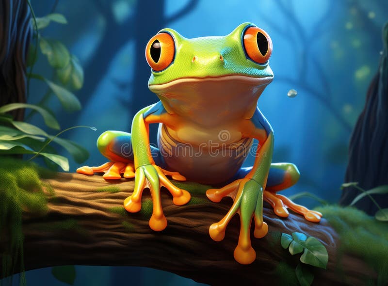Beautiful Green Tree Frog Smiling Stock Image - Image of rain, animal ...