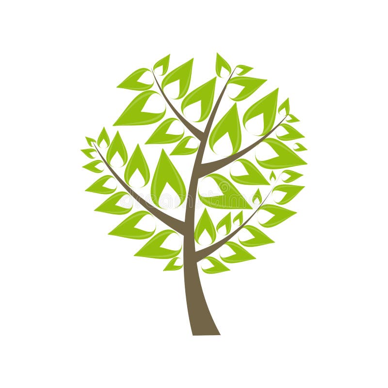 Beautiful Green Tree Icon on a White Background Stock Vector ...