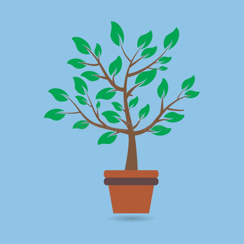 Beautiful Green Tree Over Blur Background Stock Vector - Illustration ...