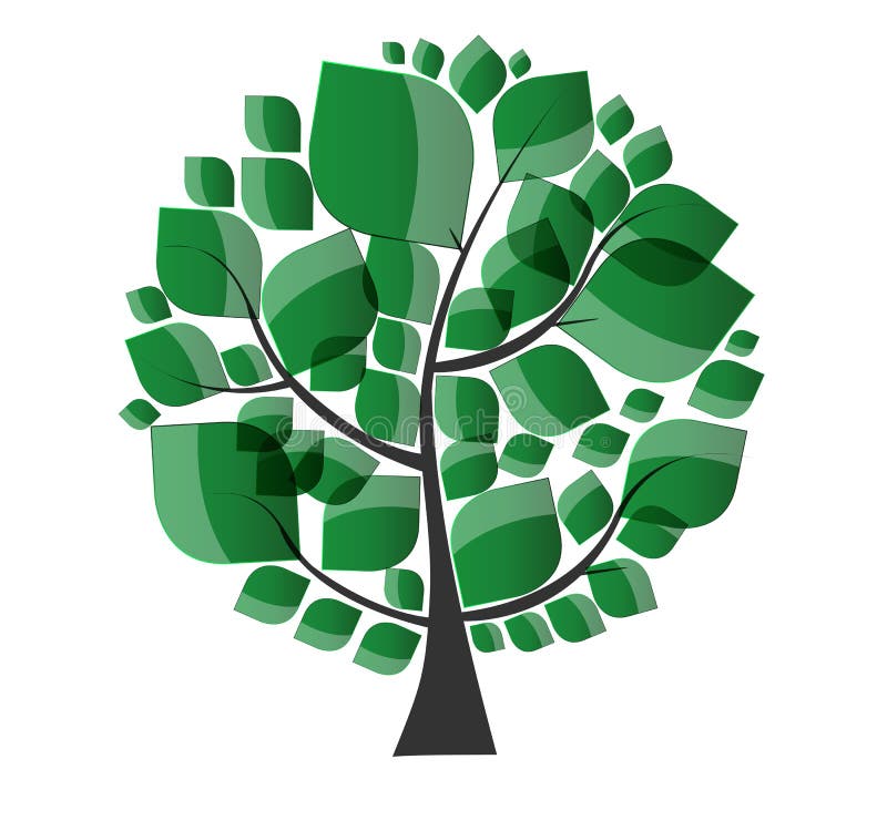 Beautiful Green Tree on a White Background Vector Stock Vector ...