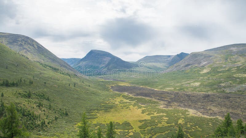 Beautiful Green Valley at Mountains, Scenic Landscape Stock Image ...