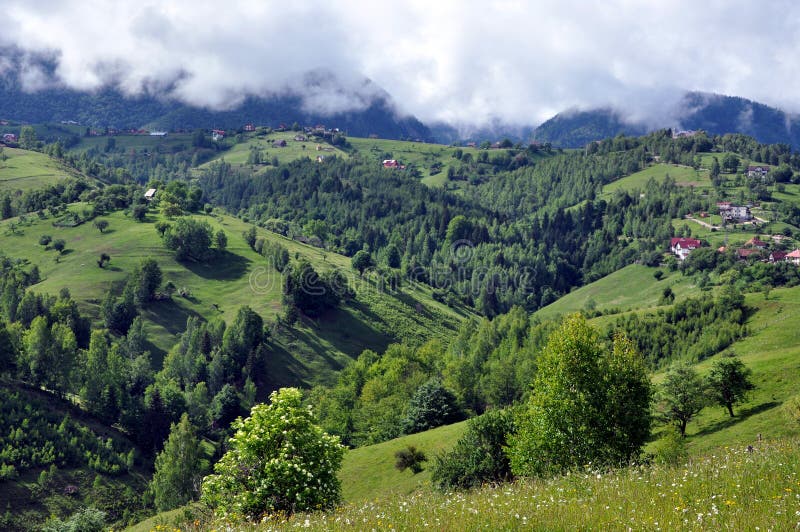 Beautiful Green, Vibrant Mountains Stock Image - Image of nature ...