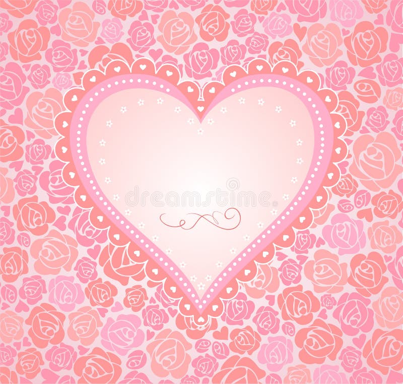 Beautiful Greeting Card with Heart Stock Vector - Illustration of ...