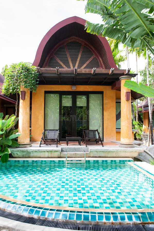 Beautiful guest house stock photo. Image of deck, peace - 181833398