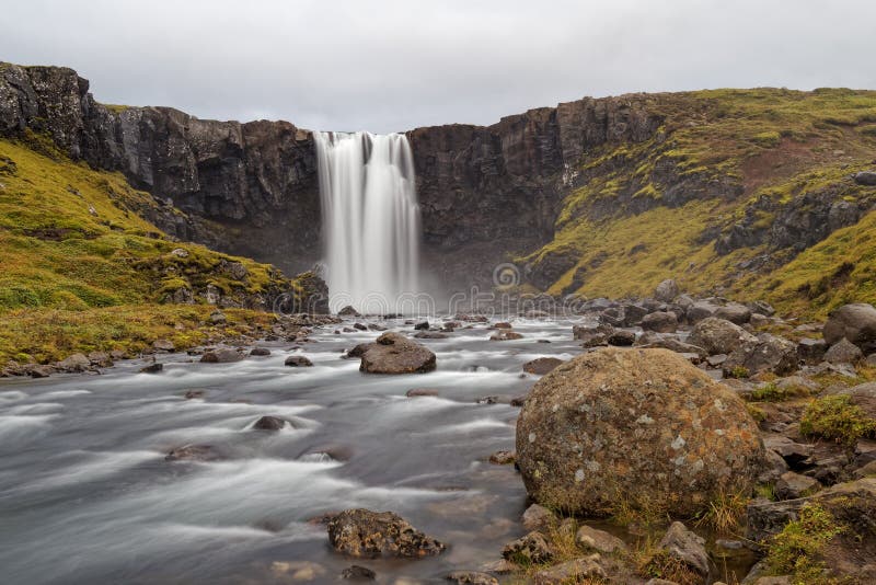Beautiful Gufufoss Waterfall Stock Photo - Image of beautiful, power ...