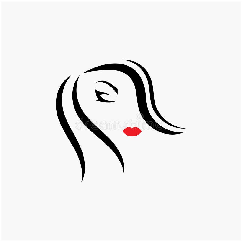 Beautiful Hairstyles and Waves Hair Icon Vector Design Template Stock ...