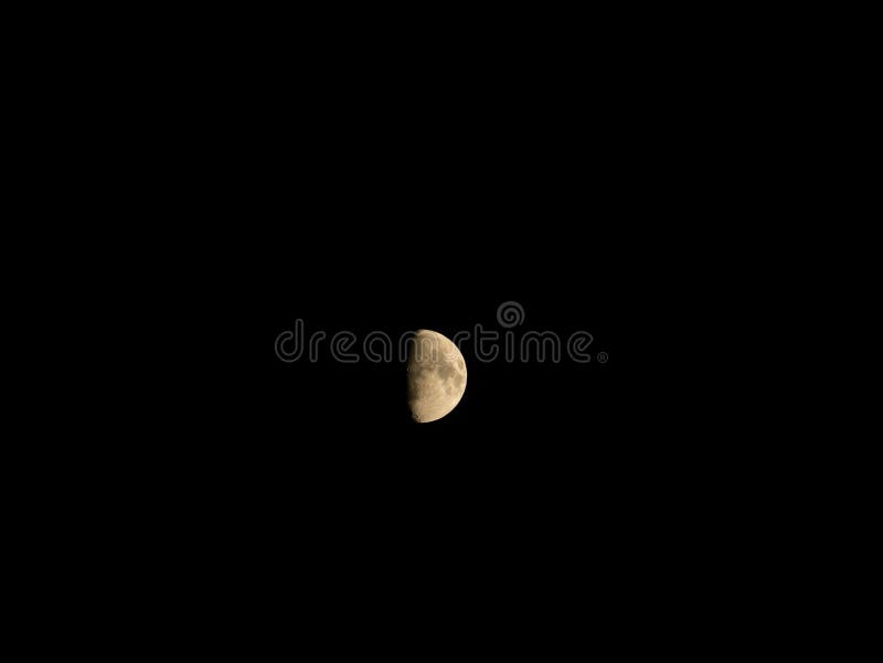 Beautiful Half Moon in the Dark Night Sky Stock Image - Image of nature ...