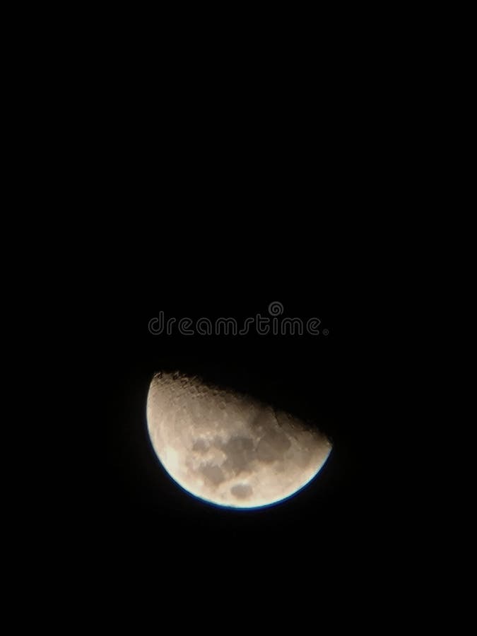 Beautiful Half Moon in Indonesia Stock Image - Image of halfmoon, night ...