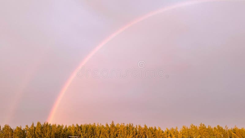The Beautiful Half of the Rainbow. Double Rainbow Stock Image - Image ...