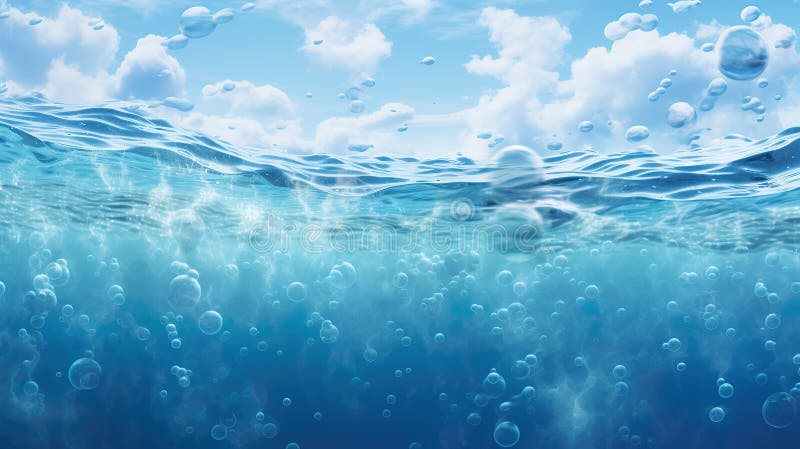 Beautiful Half Water Half Air Wallpaper Artwork, Floating Scenery Stock ...