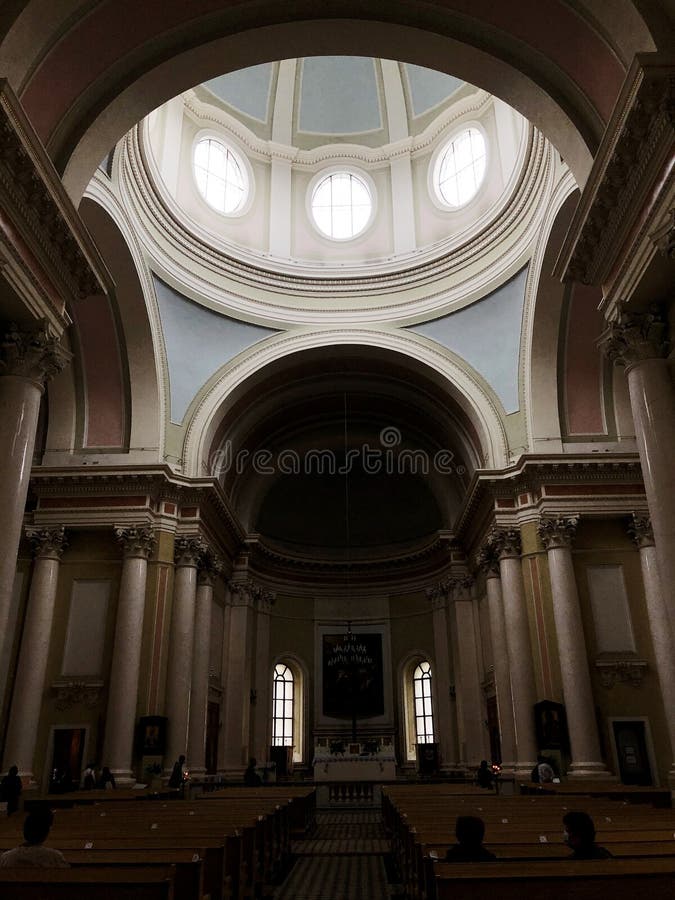 Ceiling of a Catholic Church Stock Image - Image of european ...