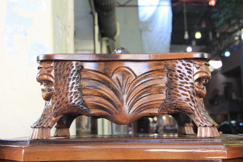 Beautiful Hand Carved Wooden Crate Stock Image - Image of carving ...
