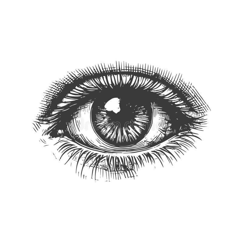Beautiful Hand Drawn Eyes Sketch Design Stock Vector - Illustration of ...