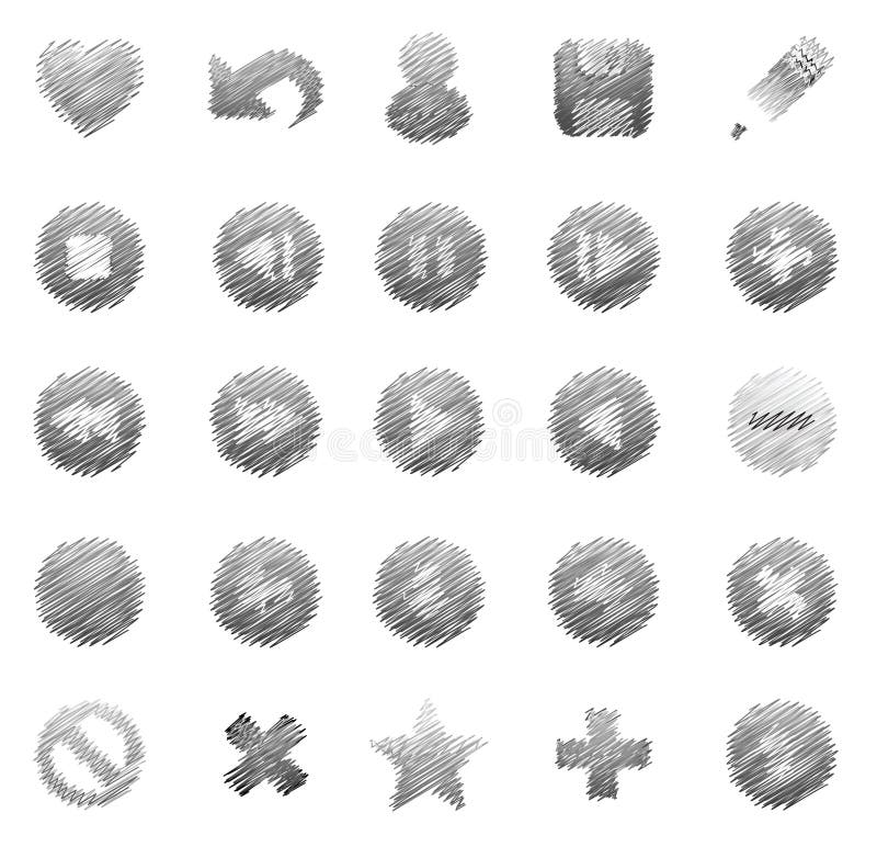 Beautiful hand-drawn icons stock vector. Illustration of hand - 10918617