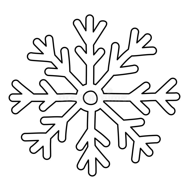Beautiful Hand Drawn Snowflake, Doodle Style Flat Vector Outline Stock ...