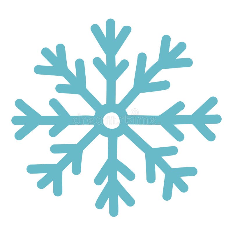 Beautiful Hand Drawn Snowflake, Winter Design Element, Flat Vector ...