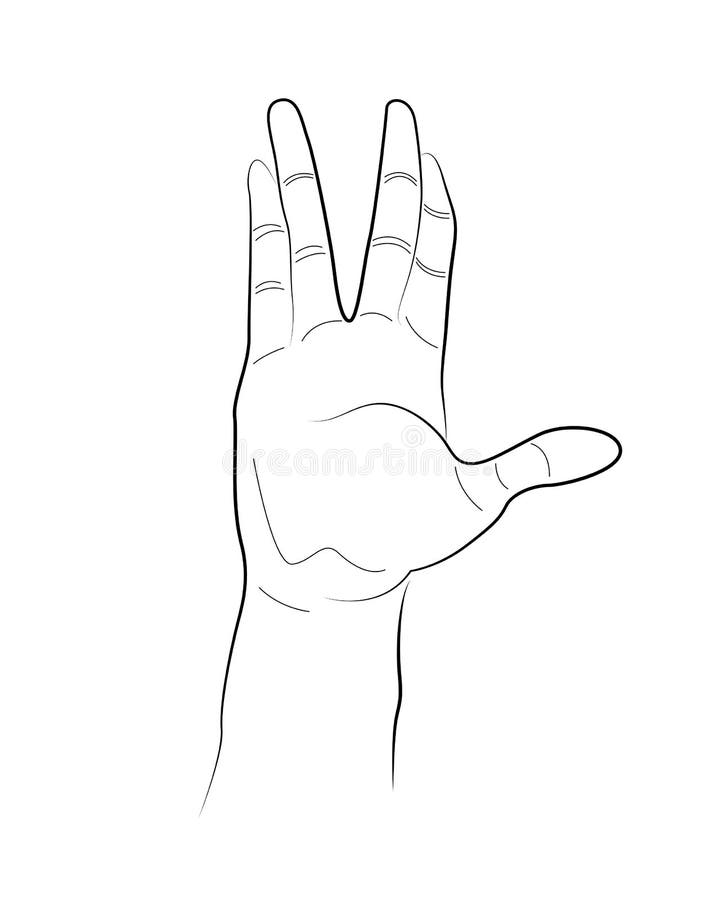 Beautiful Hand Gesture Line Drawing Isolated on White Background ...