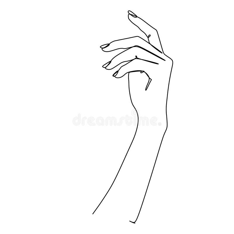 Beautiful Hand Gesture. Single Stroke Drawing. Stock Illustration ...
