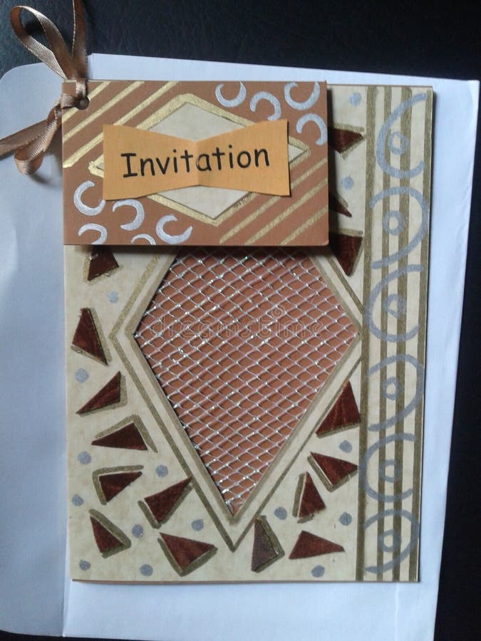 Beautiful Hand Made Invitation Card Stock Photo - Image of card, making ...