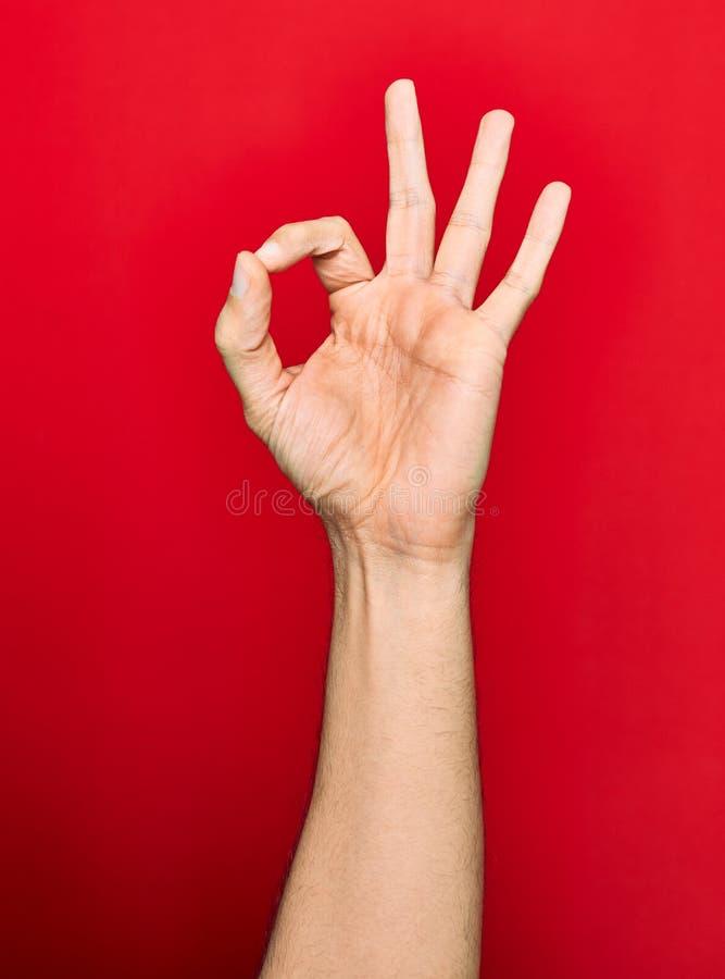 Beautiful Hand of Man Doing Okey Sign Stock Photo - Image of person ...